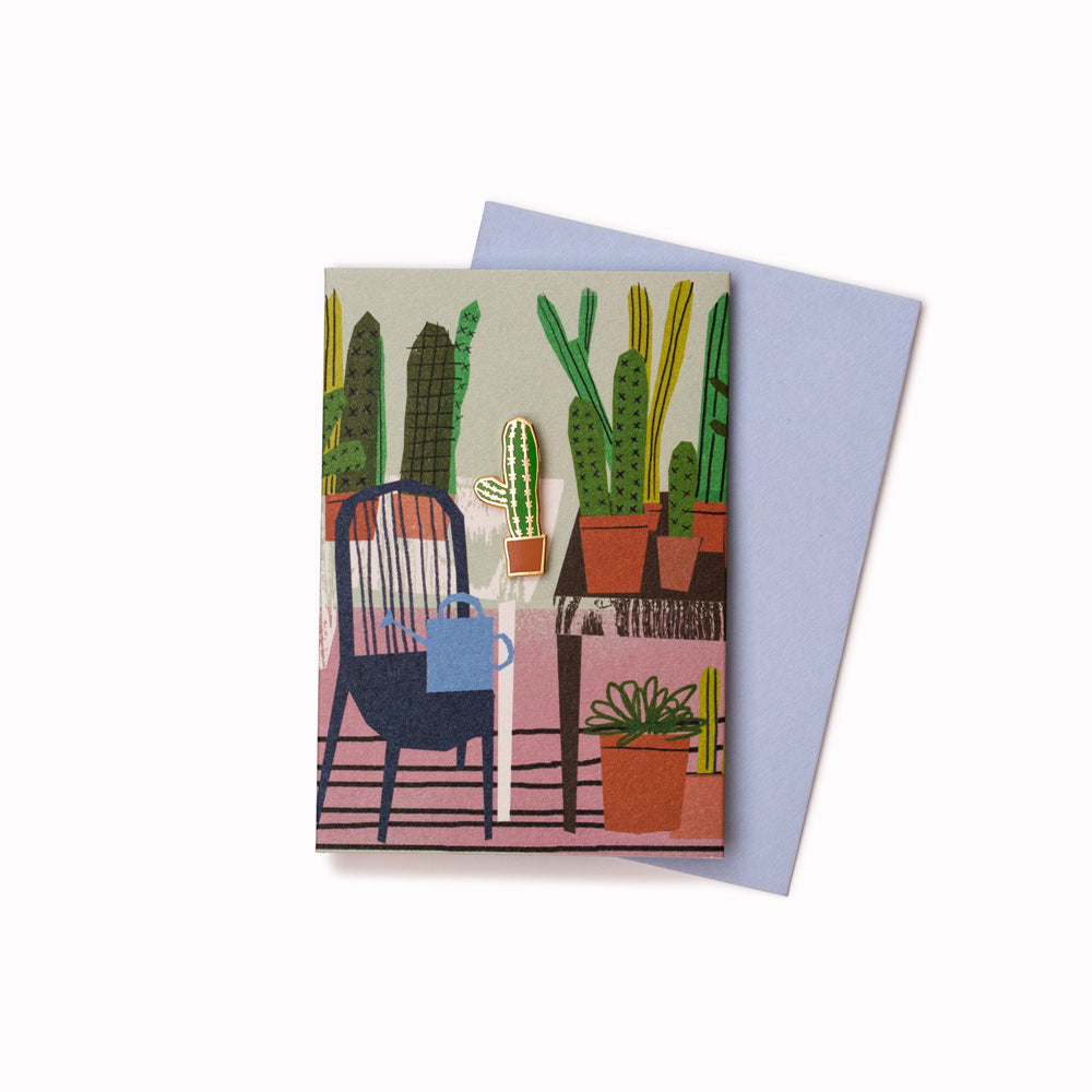 USTUDIO Design Enamel Pin Badge Card by Katy Welsh | Cactus Glass Room