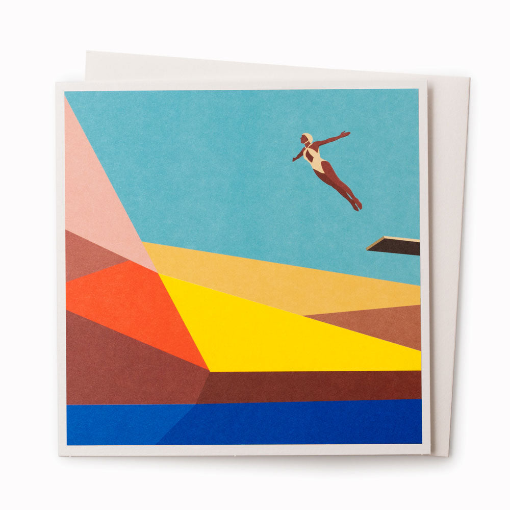 USTUDIO Design Contemporary Art Notecard by Camila Pinheiro | The Diver