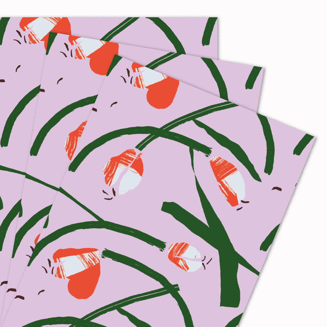 USTUDIO Design Pack of 3 Gift Wrap Sheets | Tulip by Katy Welsh