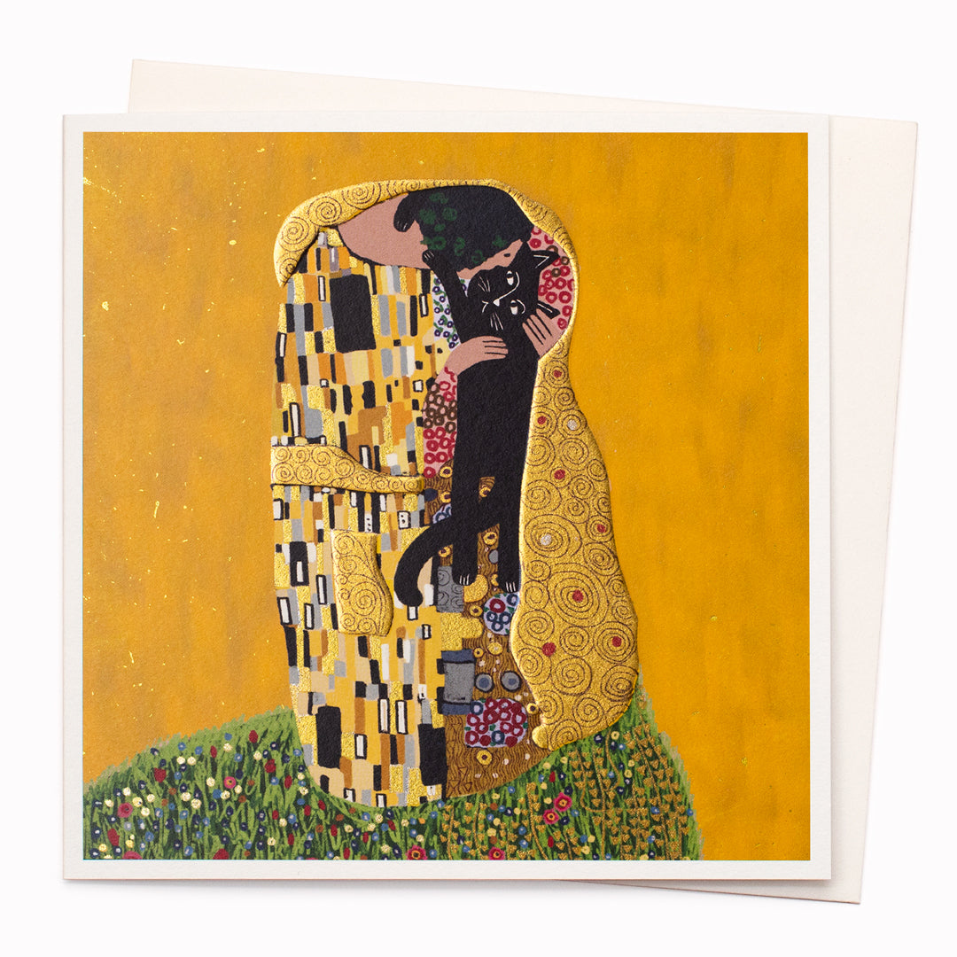 USTUDIO Design Art Cat Greeting Card by Niaski | The Kiss