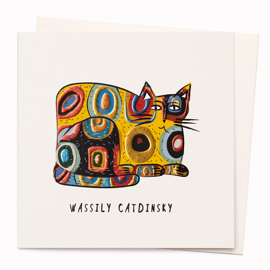 USTUDIO Design Art Cat Greeting Card by Niaski | Wassily Catdinsky