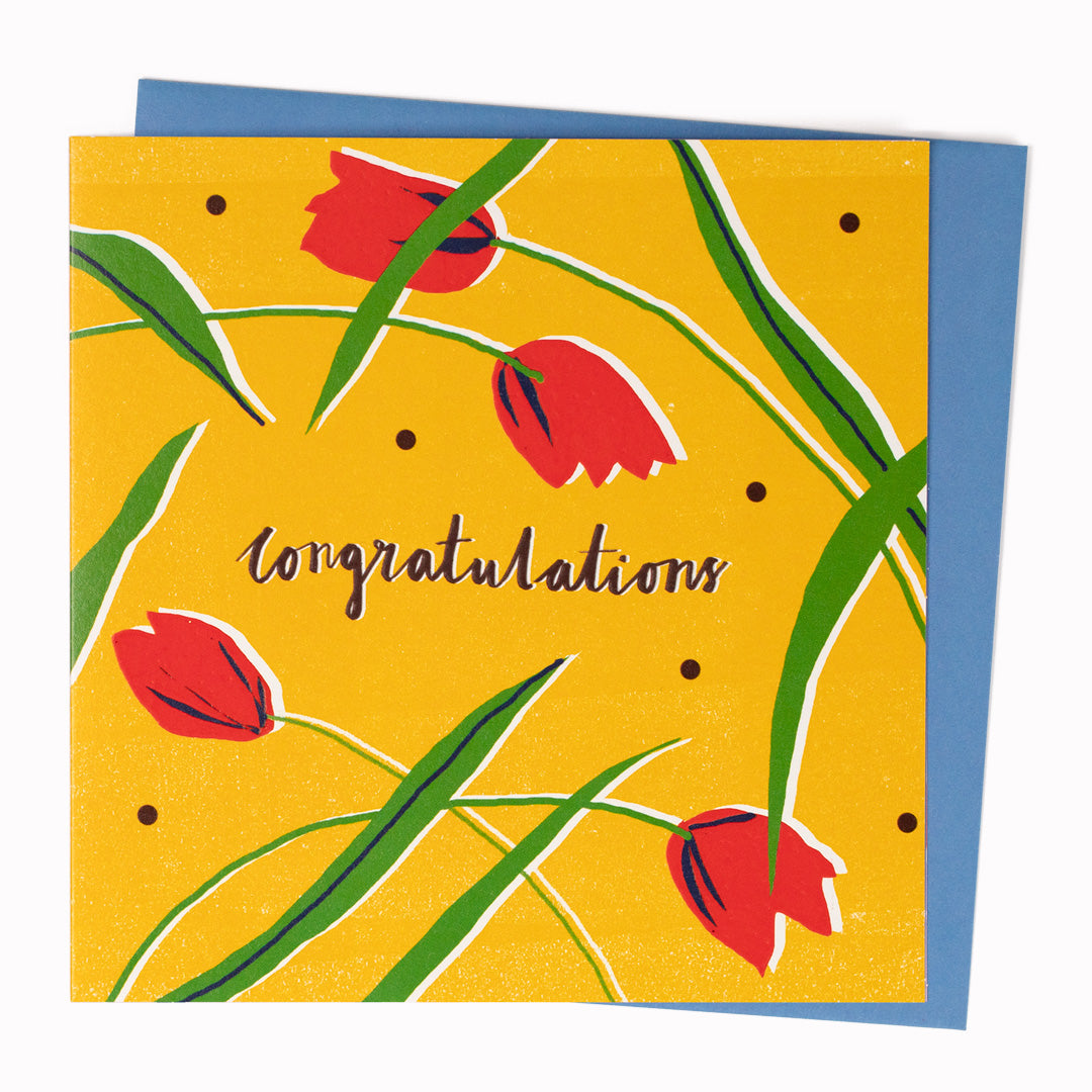 USTUDIO Design Art Congratulations Card | Congratulations Tulips