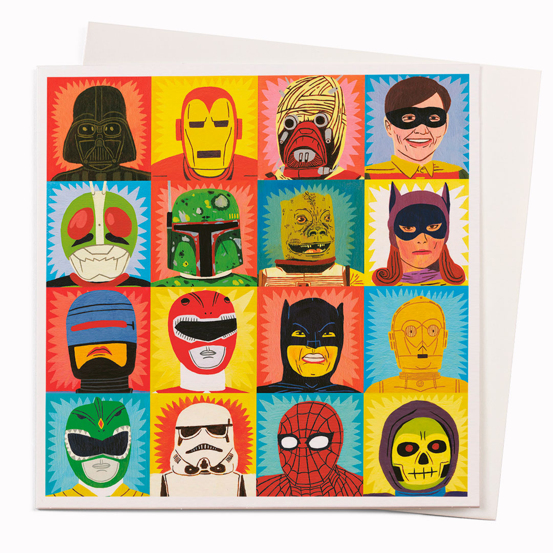 USTUDIO Design Art Notecard | Heroes and Villains by Jack Teagle