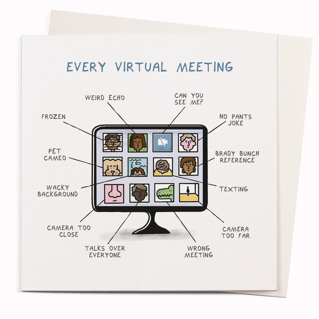 USTUDIO Design Humour Greeting Card by John Atkinson | Virtual Meeting